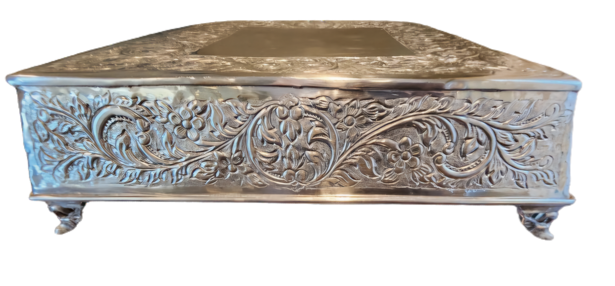 Extra Large Square Silver-Plated Cake Stand - Royal Table Settings ...